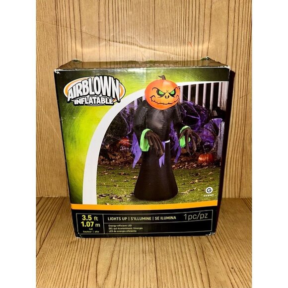 Gemmy | Holiday | Airblown Inflatable Gemmy Lights Pumpkin Reaper 35 ...